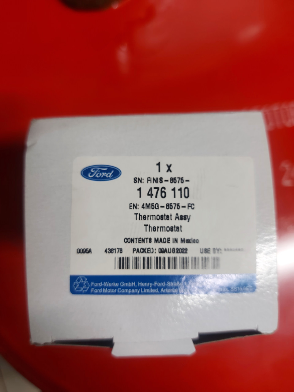 1476110 Термостат / 1,8/2,0 Duratec HE 03~ Ford | Запчасти на DRIVE2