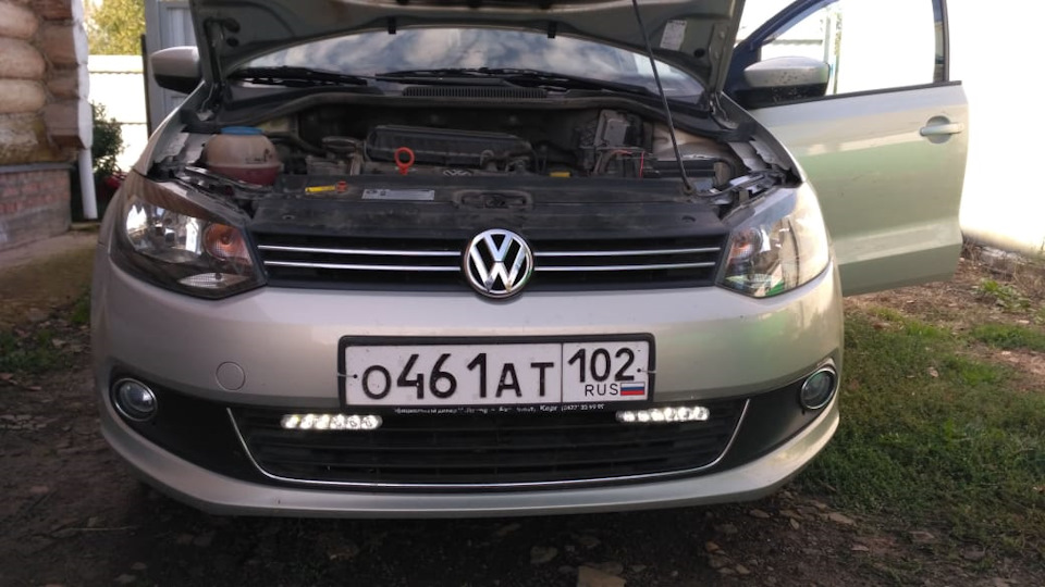 добавление ходовых огней — Volkswagen Polo Sedan, 1,6 л, 2012 года ...