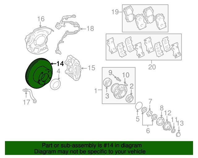 4351260170 Комплект дисков тормозных FR перфорированные TOYOTA LAND ...
