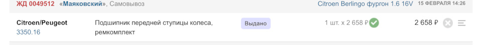 Ступичный подшипник Ситроен Берлинго М59. Как сэкономить 1000 руб ...