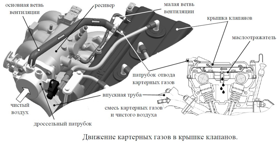Вентиляция картерных газов евро-2,5 — УАЗ Patriot, 2,7 л, 2008 года ...