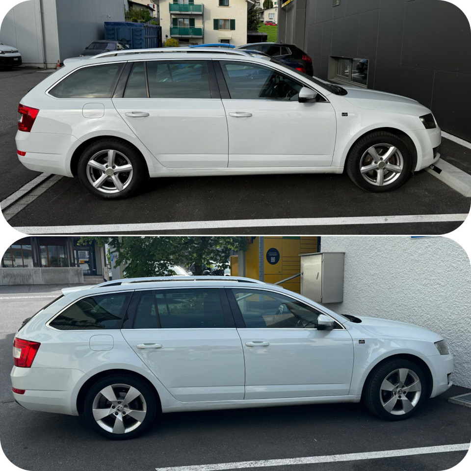 Было и стало ️ ️😎 — Skoda Octavia Combi A7 Mk3, 1,6 л, 2016 года | шины | DRIVE2