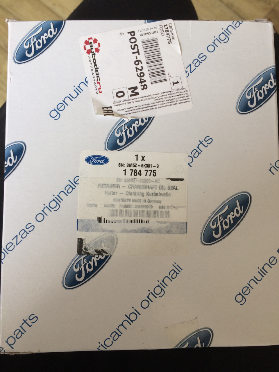 1784775 Сальник к/в задний в сборе / 1,25-1,6 Zetec-S/Duratec/Ecoboost ...