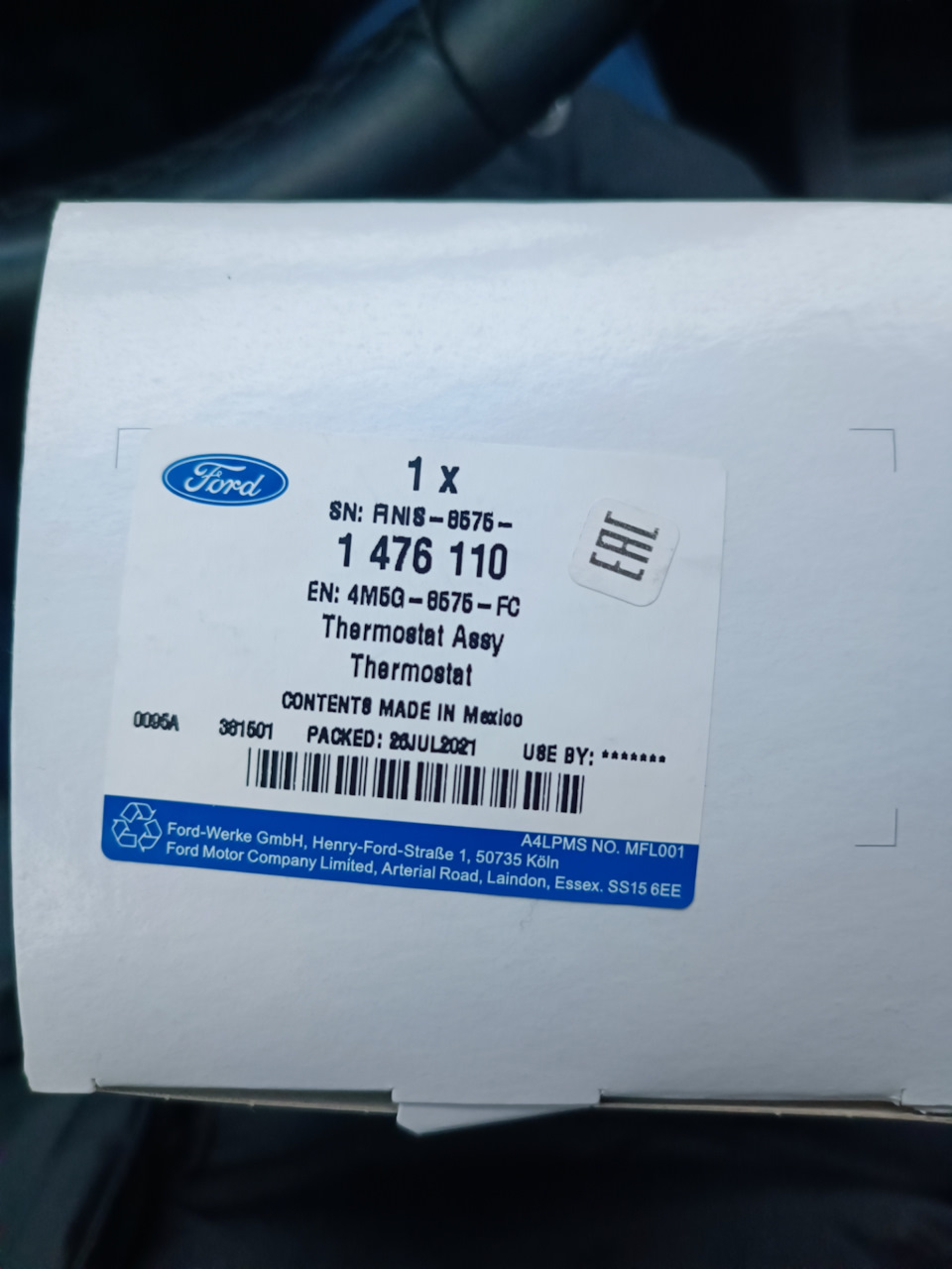 1476110 Термостат / 1,8/2,0 Duratec HE 03~ Ford | Запчасти на DRIVE2