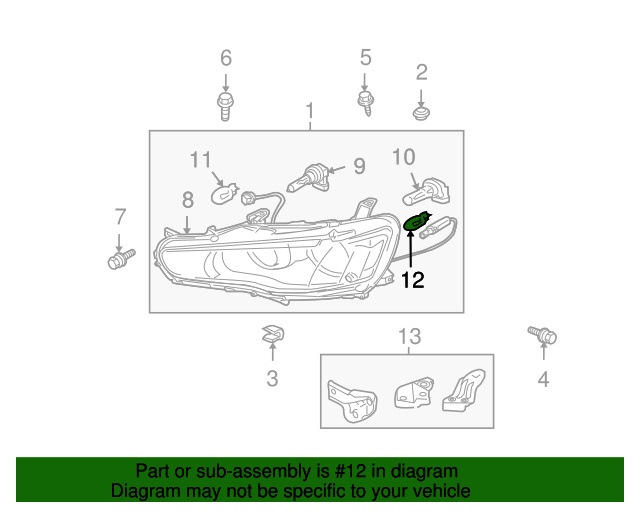 MS820077 Лампа фары Mitsubishi | Запчасти на DRIVE2