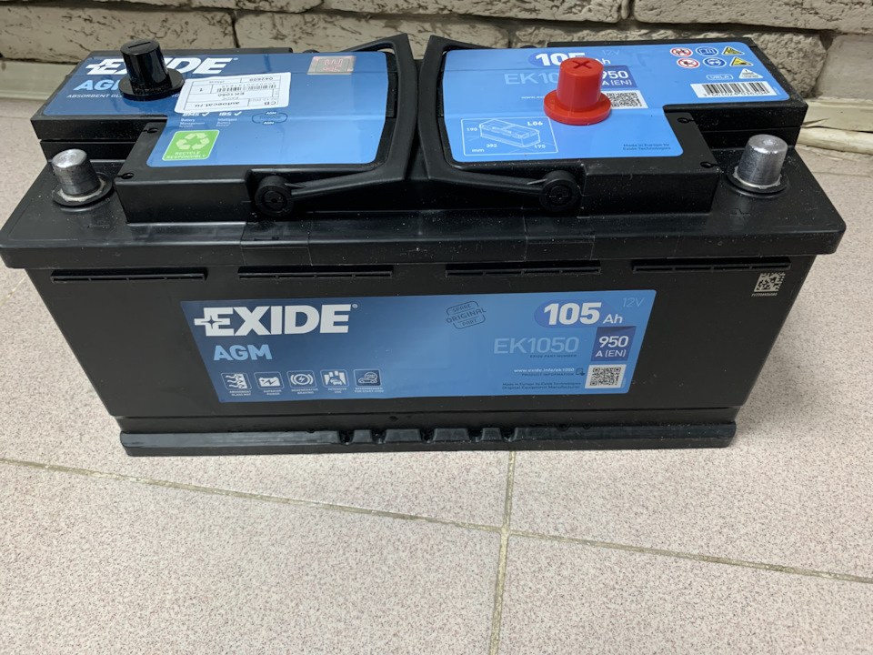 Аккумулятор EXIDE EK1050, ставить или нет? — Porsche Cayenne (2G) 958 ...