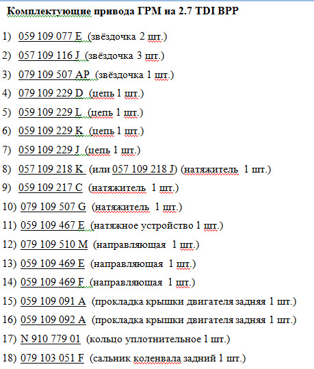 Замена цепей привода ГРМ на 2.7 TDI BPP — Audi A4 Avant (B7), 2,7 л ...