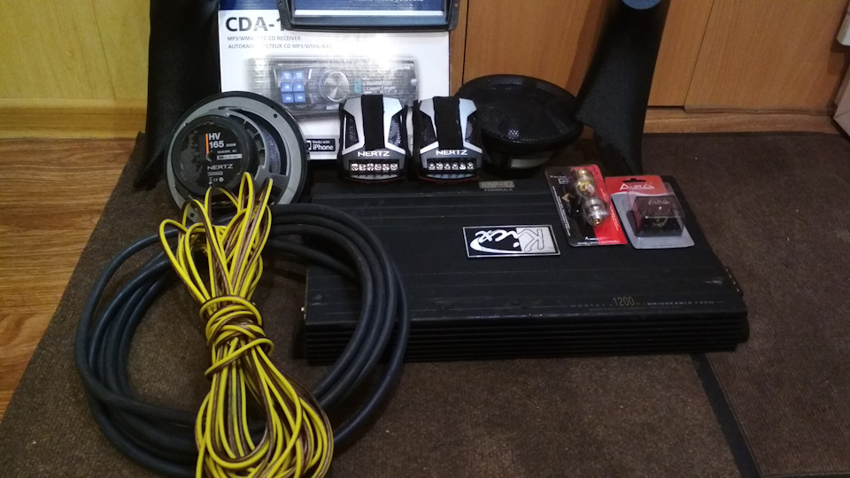 Установил музыку.Hertz HV165, Kicx Kap 47, Alpine CDA-117Ri — Lada Granta Sport, 1,6 л, 2018 ...