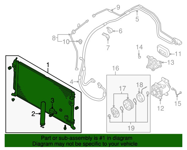 MN151100 Радиатор кондиционера в сборе Mitsubishi | Запчасти на DRIVE2