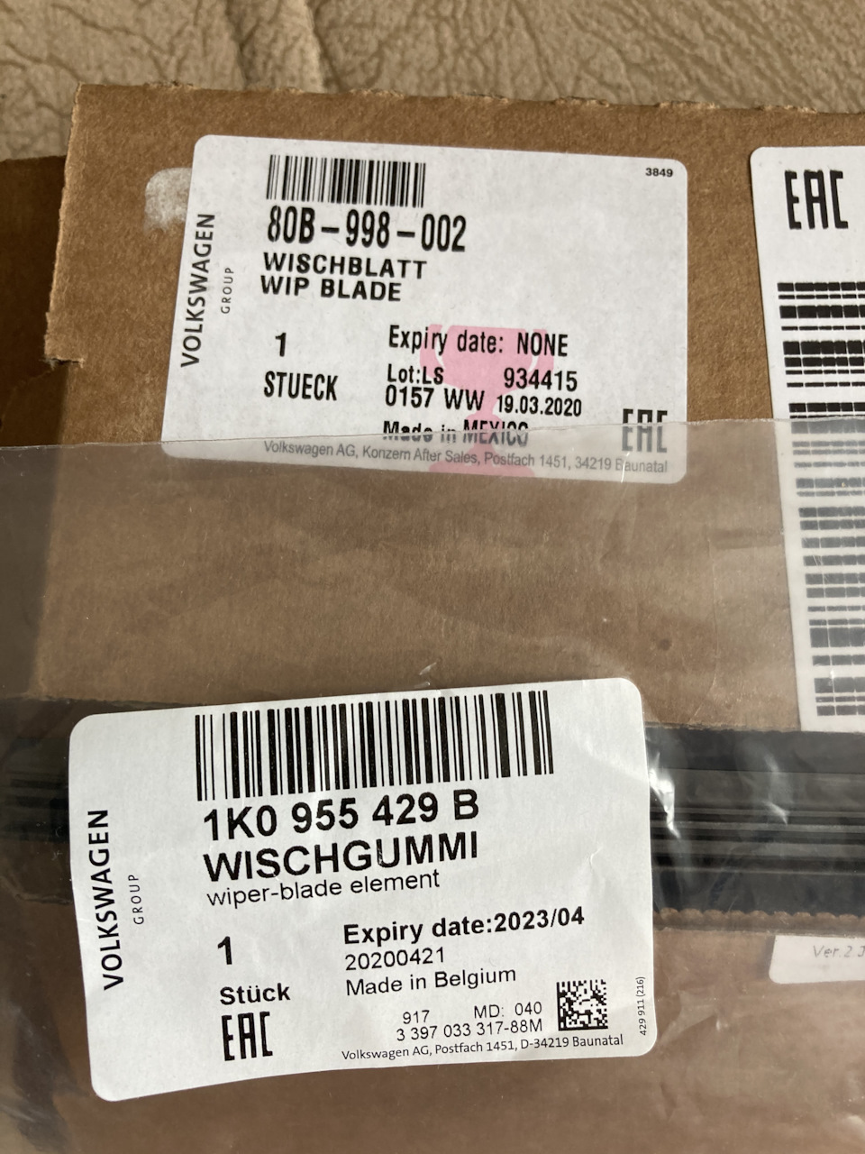 80B998002 Щетка стеклоочистителя, спереди VAG | Запчасти на DRIVE2