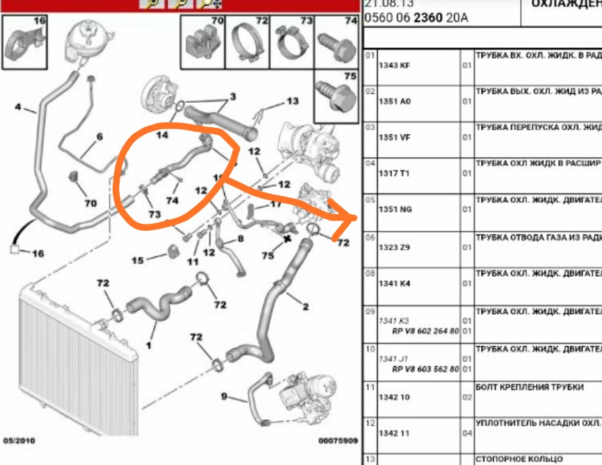 V860356280 Трубка Peugeot Citroen | Запчасти на DRIVE2