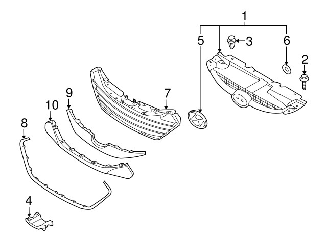 863532S000 Решетка радиатора KIA HYUNDAI | Запчасти на DRIVE2