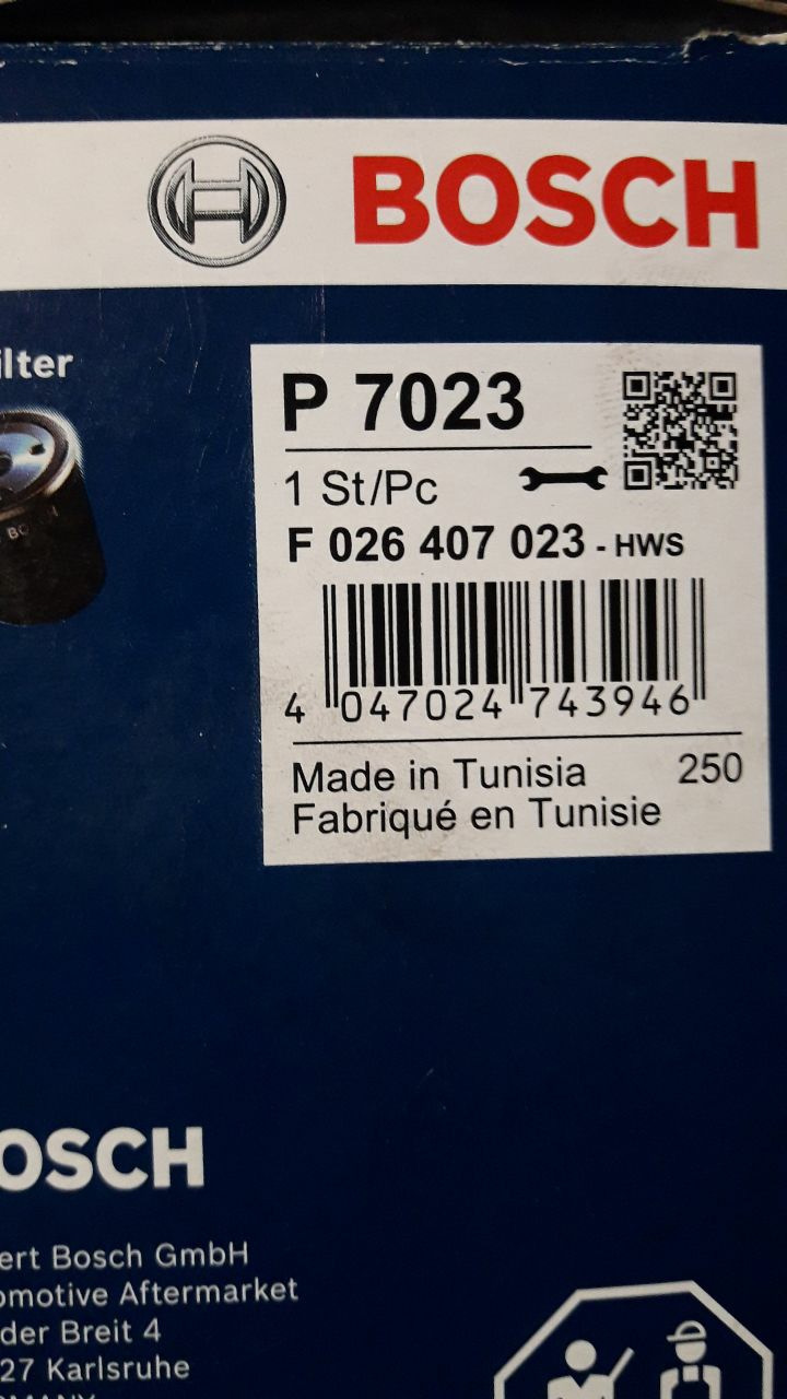 F026407023 МАСЛЯНЫЙ ФИЛЬТР (ВСТАВКА) P7023 BOSCH | Запчасти на DRIVE2