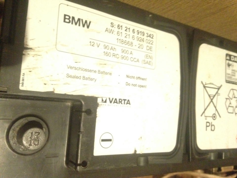 bmw e38 акб bmw agm 90ah оригинал — BMW 7 series (E38), 3,5 л, 1998 ...
