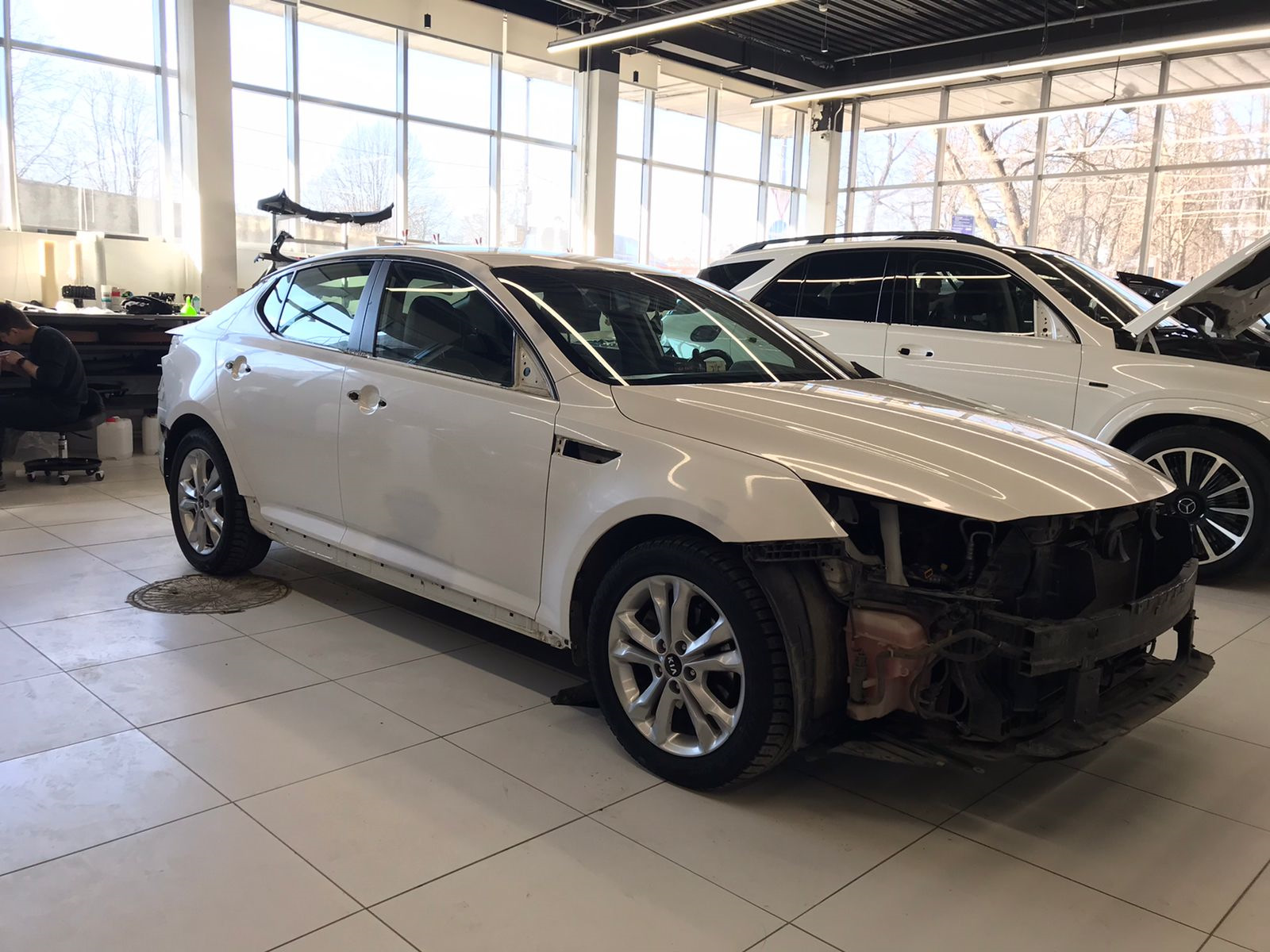 Затянул в белый мат, антихром, колеса — KIA Optima (3G), 2 л, 2012 года ...