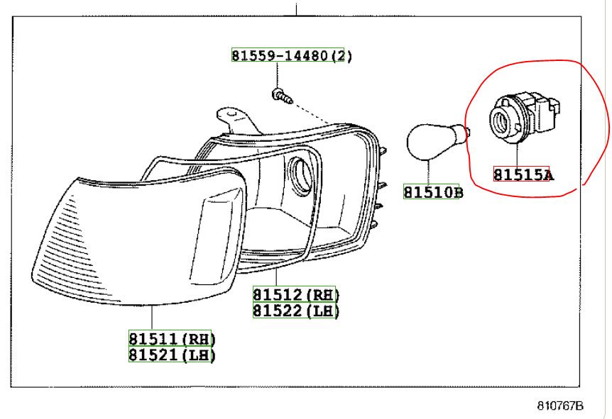 Цоколь указателя поворота. Проблема . — Toyota Corsa (5G), 1,3 л, 1998 ...