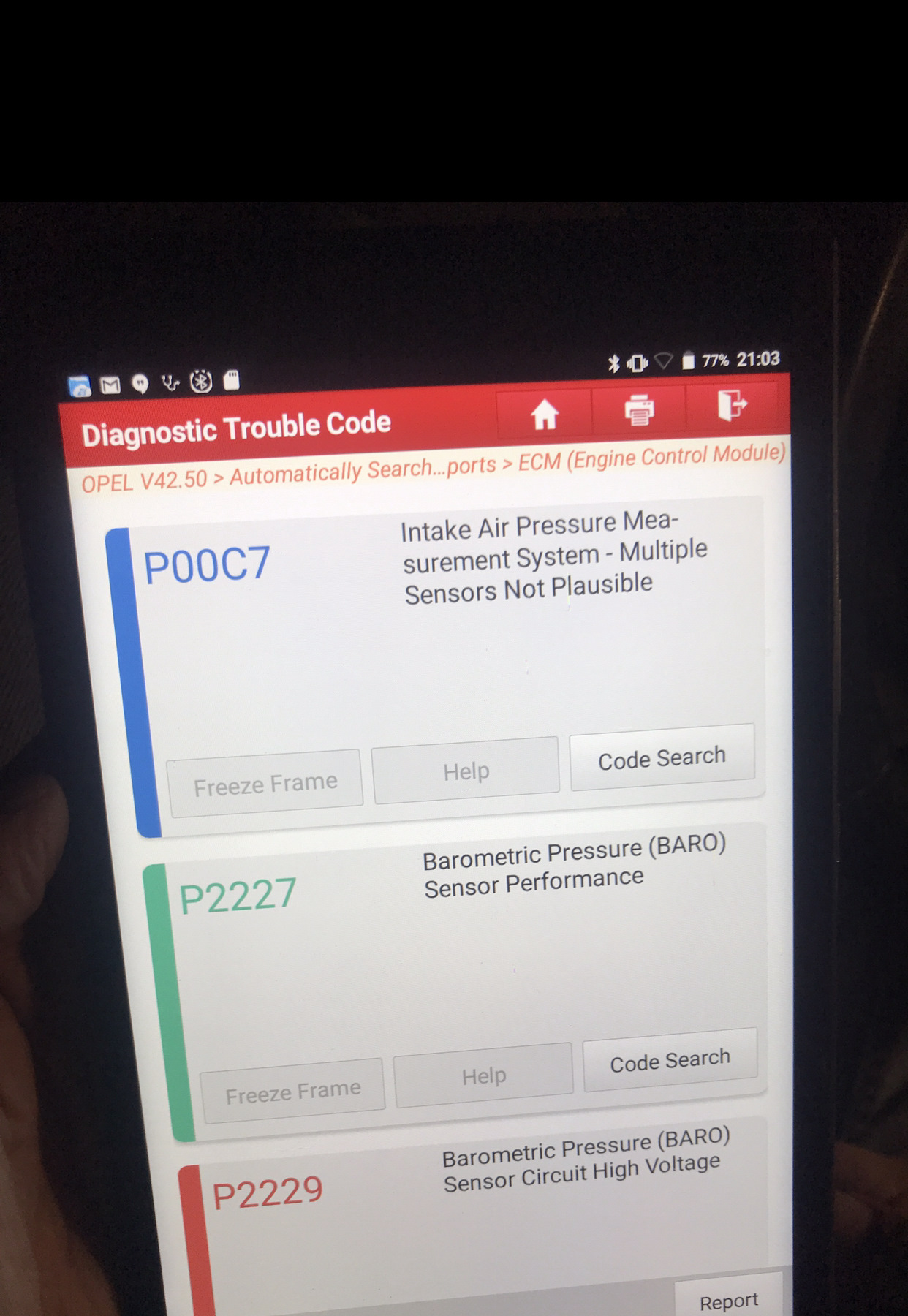 Ошибки подъехали P00C7, P2227 и p2229 — Opel Insignia (1G), 1,6 л, 2014 ...