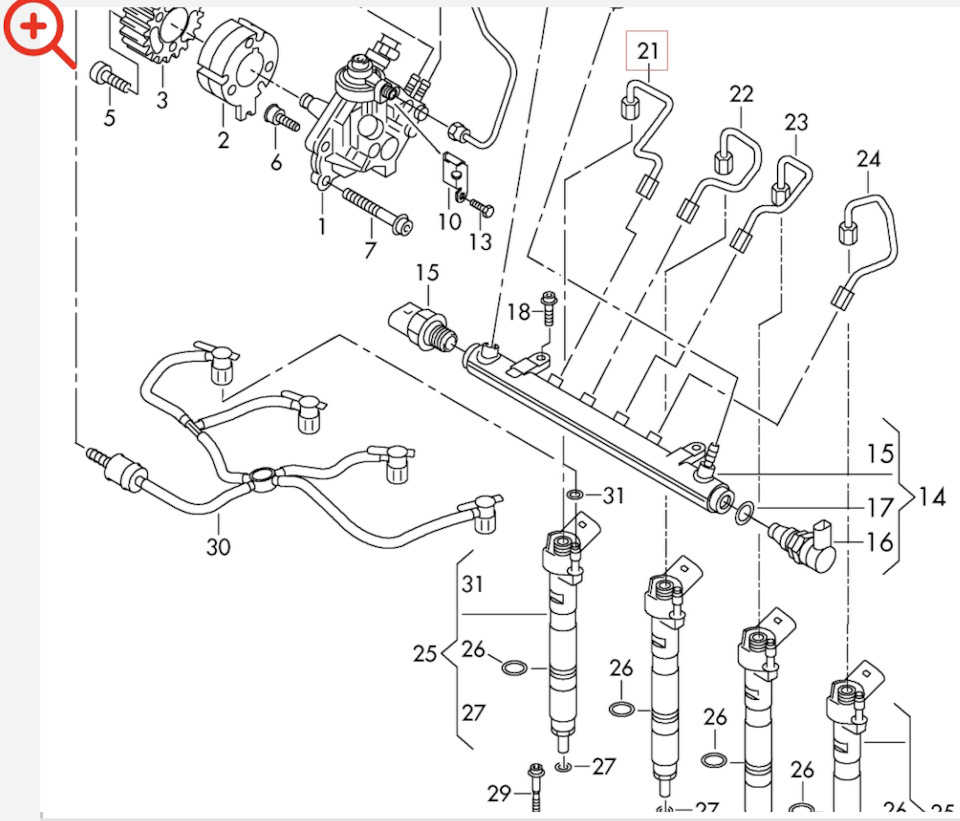 03L130301 Труба напорной линии VAG | Запчасти на DRIVE2