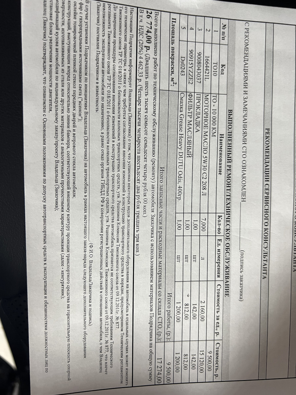 Т.О — 1 — Toyota Land Cruiser 300, 3,3 л, 2023 года | визит на сервис ...