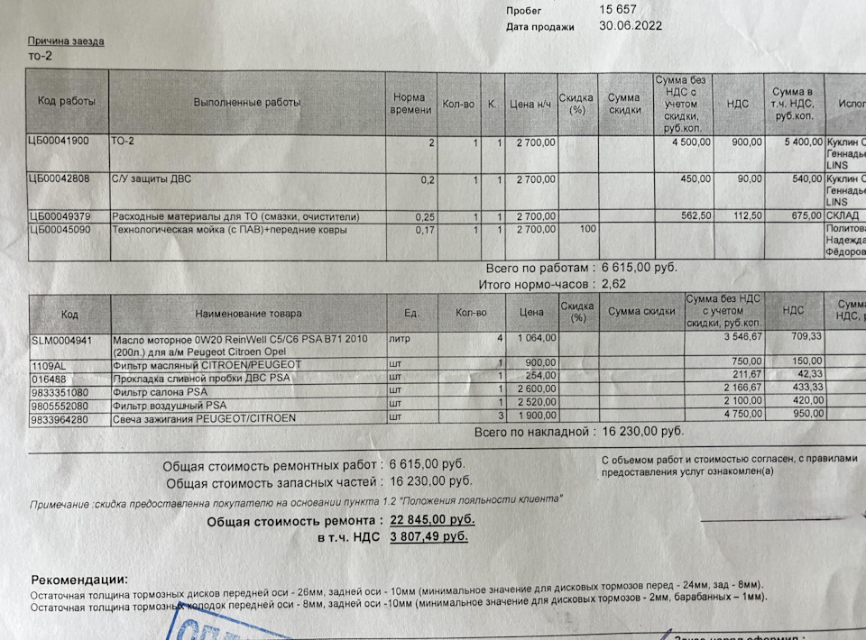 ТО-2 — Peugeot 2008 (2G), 1,2 л, 2022 года | плановое ТО | DRIVE2