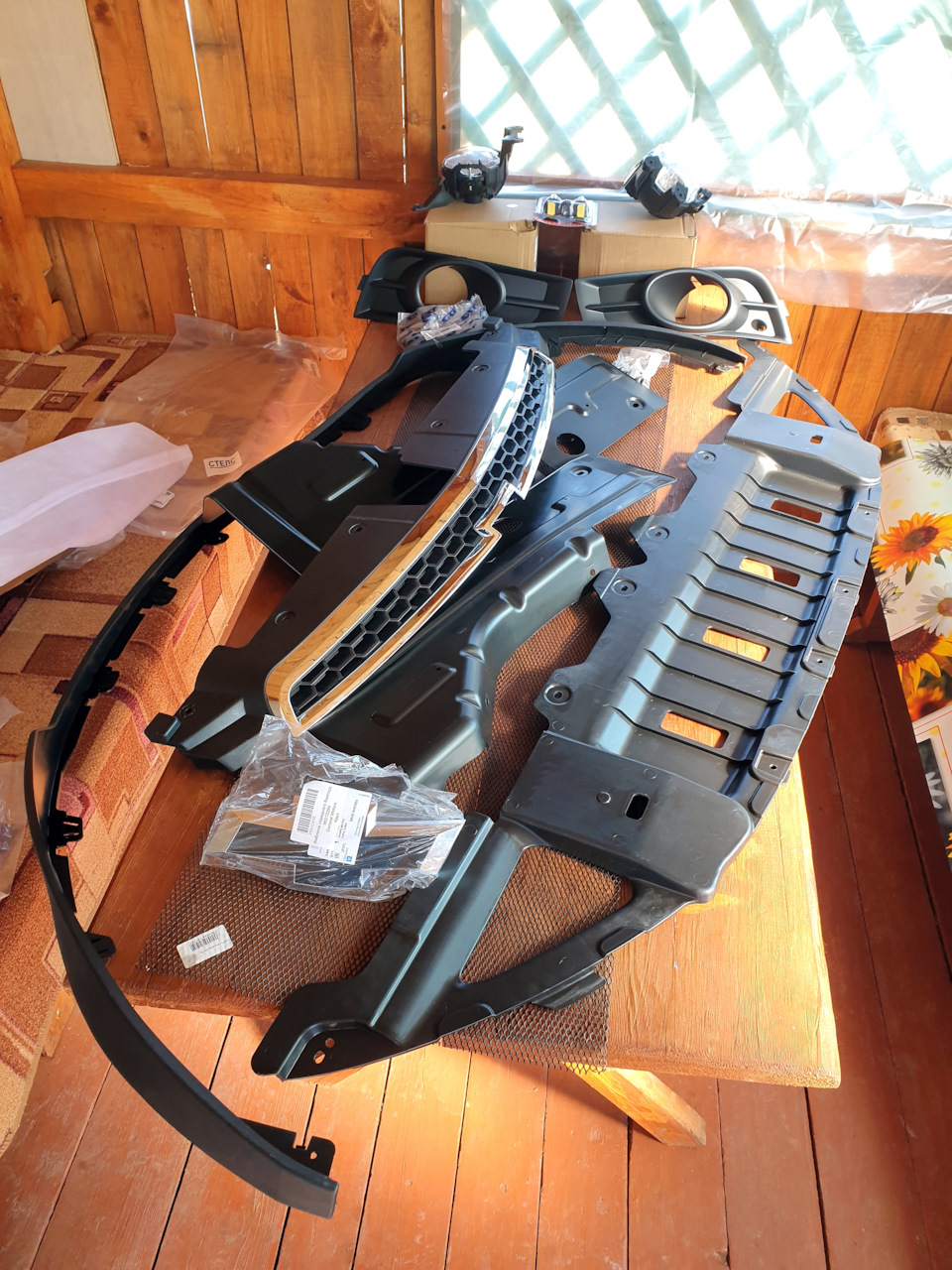 Замена переднего бампера и всех комплектующих, новые номера ...