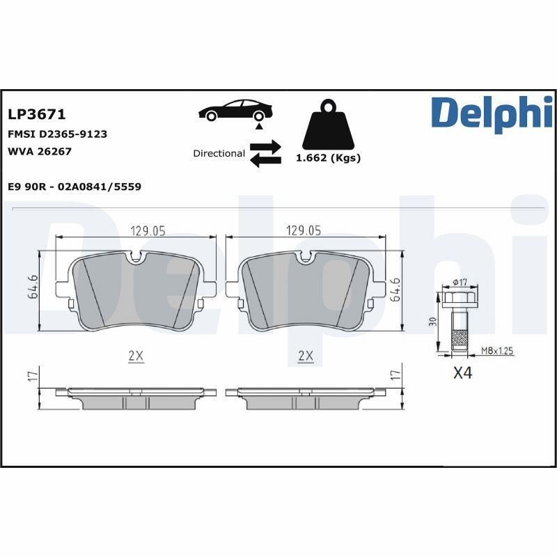 LP3671 Колодки тормозные задние дисковые к-кт Delphi | Запчасти на DRIVE2