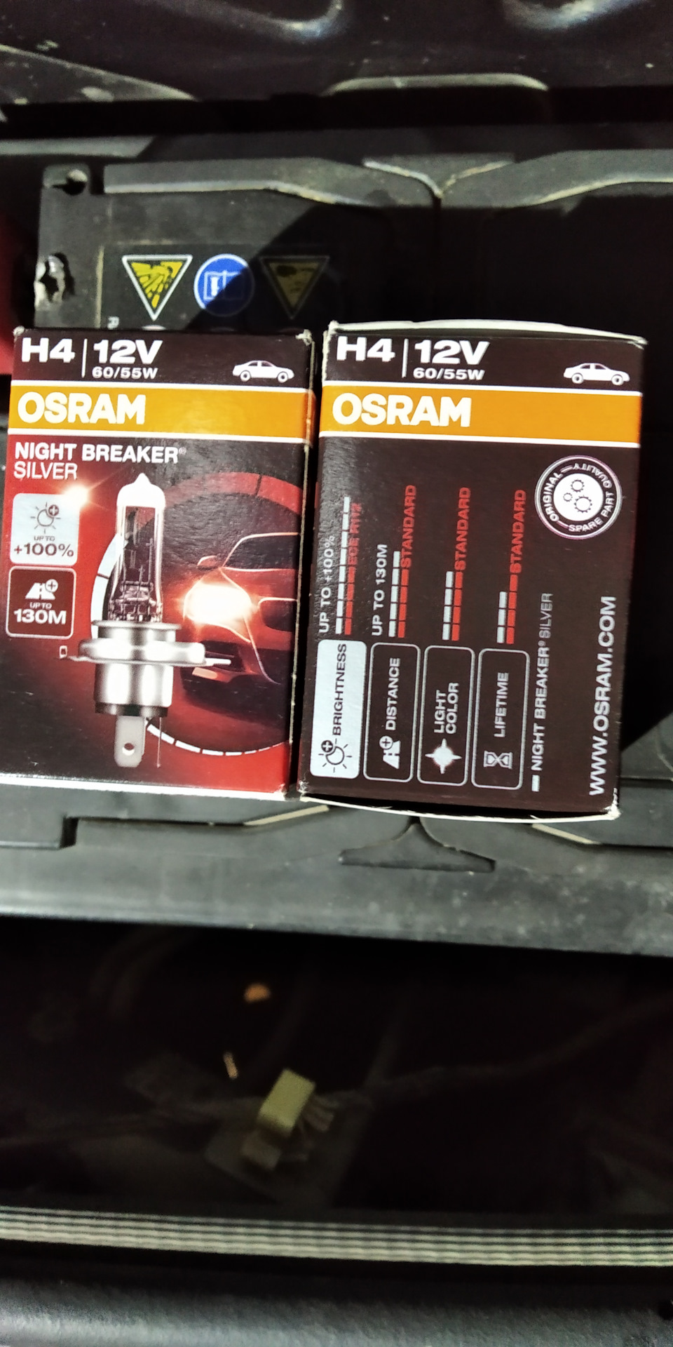 КОМПЛЕКТ ЛАМП OSRAM H4 NIGHT BREAKER SILVER 64193NBS-HCB — Renault ...