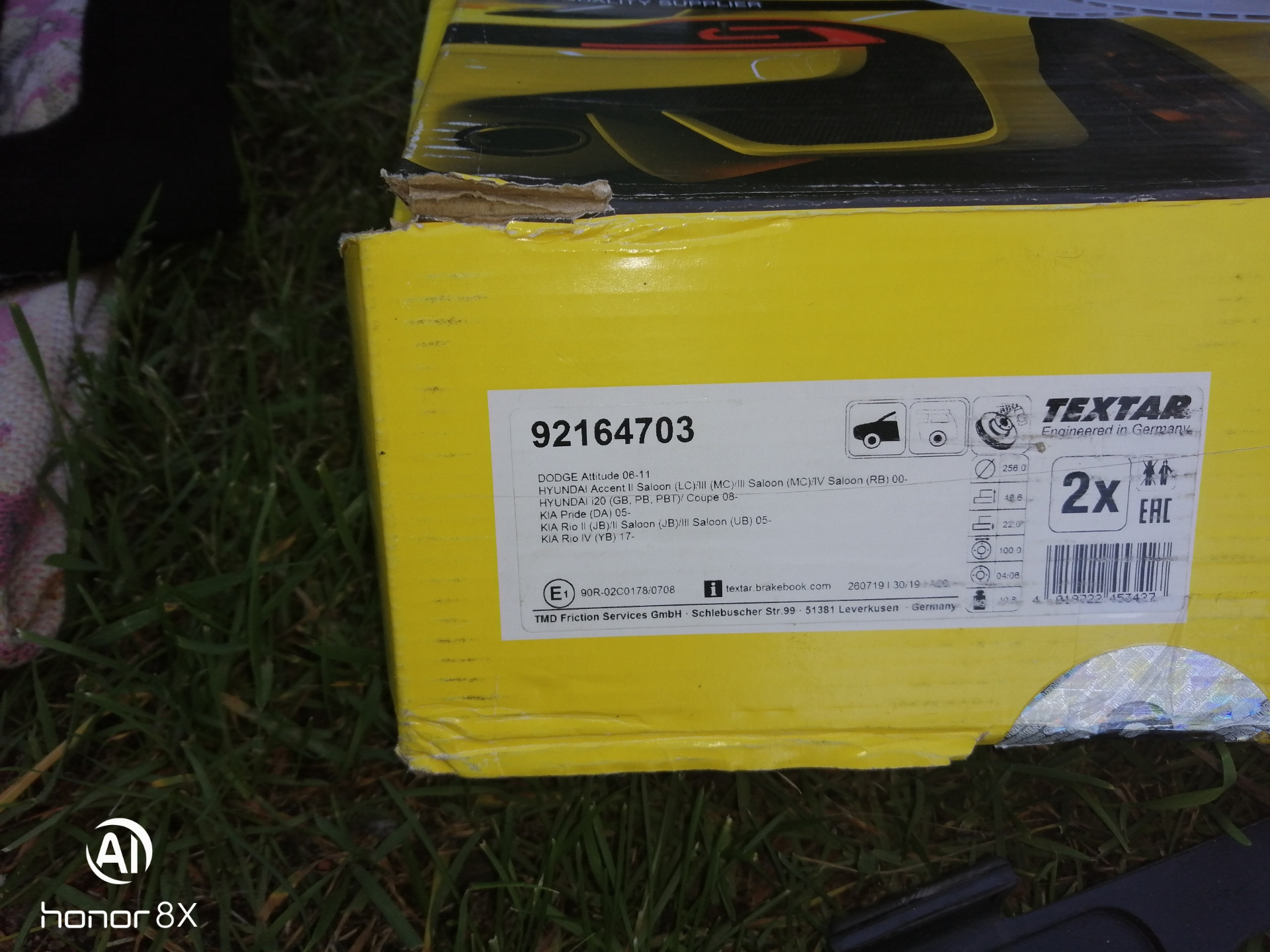 Замена передних дисков на TEXTAR PRO и колодок YES-Q CERAMIC — KIA Rio (2G), 1,4 л, 2007 года ...