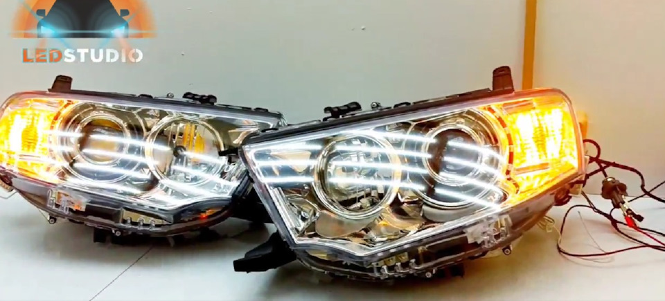Led комплект фар для Mitsubishi Pajero Sport — Ledstudio на DRIVE2
