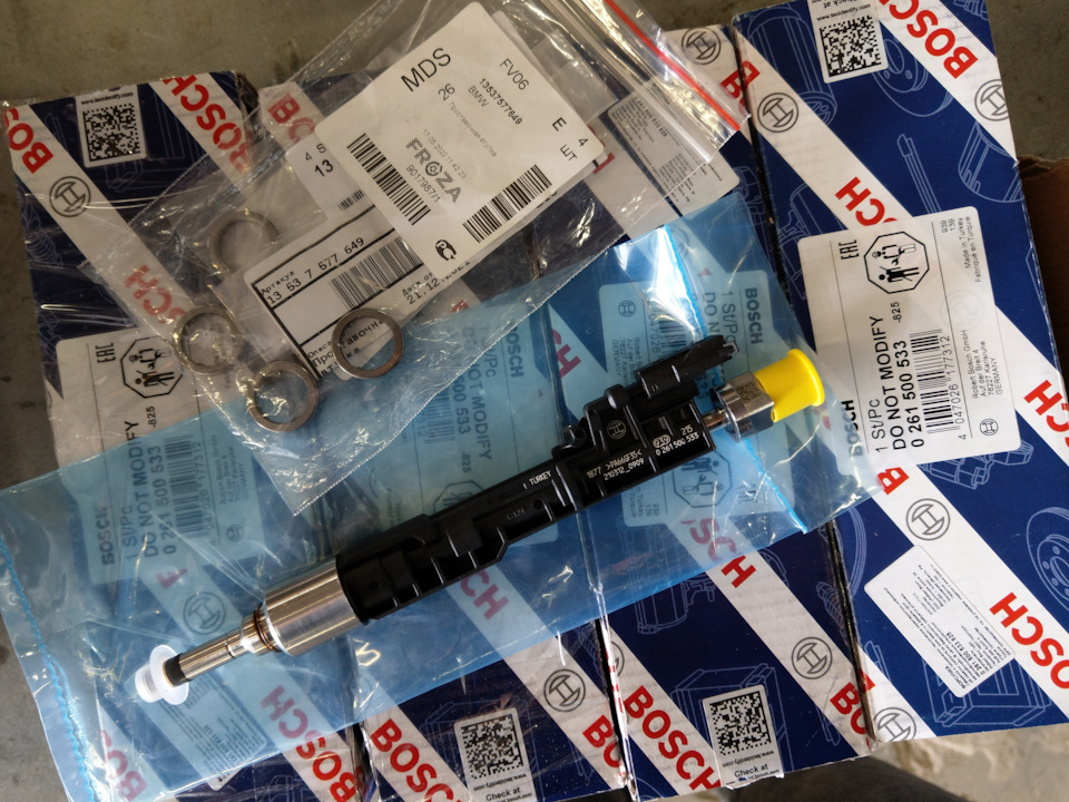 Новые форсунки + натяжной ролик — BMW 3 series (F30), 2 л, 2013 года ...