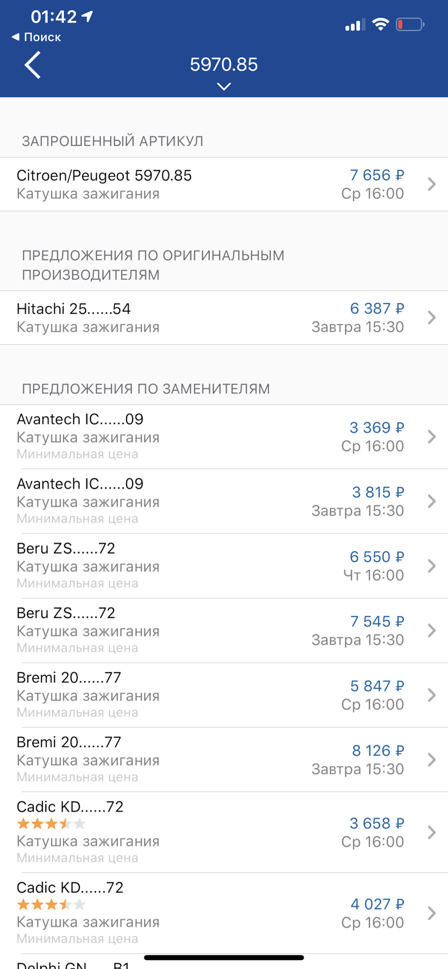 597085 Катушка зажигания PSA 206/207/307/C2/C3/C4 1.4 16V 03- Peugeot ...