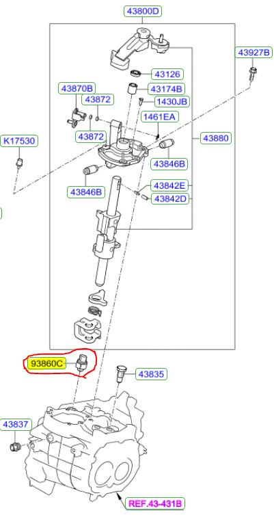 Датчик включения лампы заднего хода 9386049600 — Hyundai i30 (2G), 1,6 ...