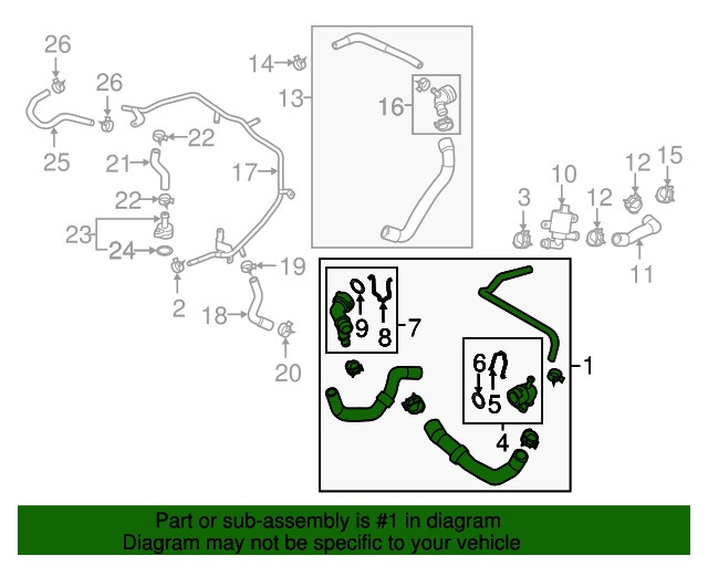 5Q0122101CE Патрубок системы охлаждения для Skoda Octavia VAG ...