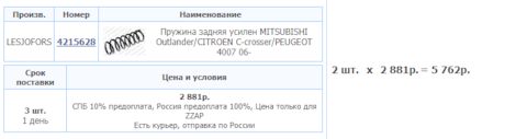 4215628 Пружина ходовой части LESJOFORS | Запчасти на DRIVE2