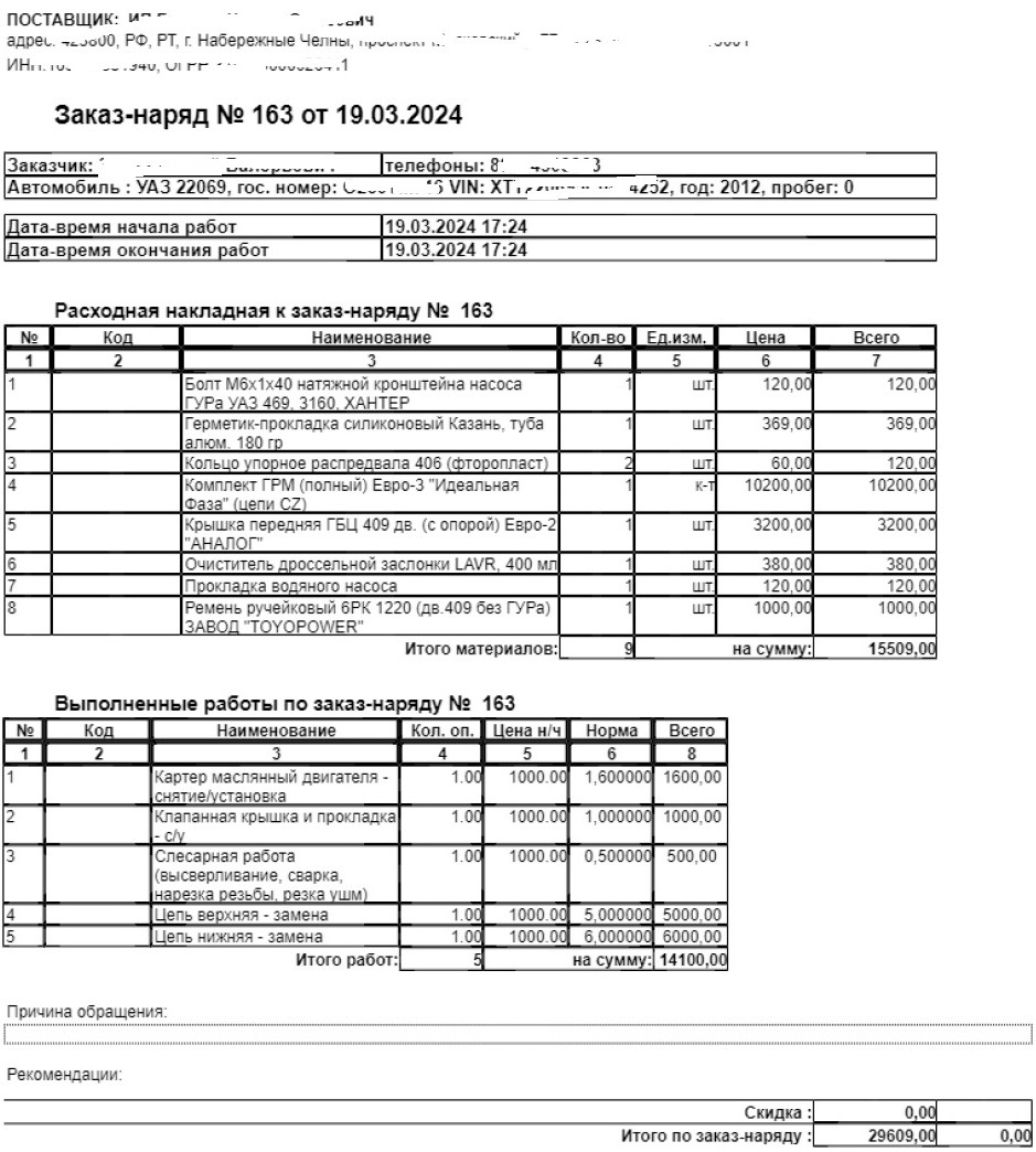 Замена ГРМ — УАЗ 2206, 2,7 л, 2012 года | визит на сервис | DRIVE2
