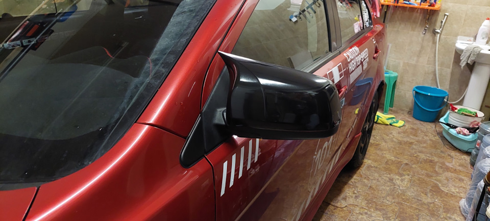 #9 Накладки на зеркала в стиле BMW — Mitsubishi Lancer X, 1,8 л, 2008 ...