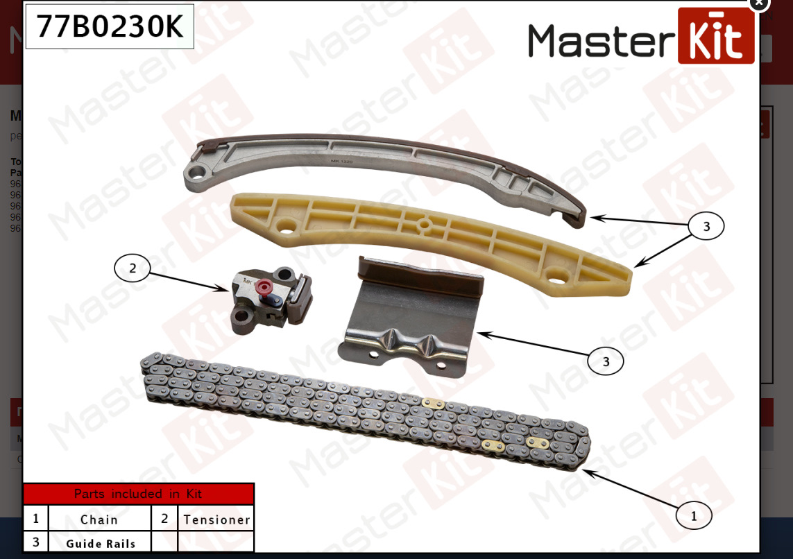 Ваше мнение по комплекту ГРМ MASTER KIT 77B0230K? — Chevrolet Epica, 2 л, 2012 года | другое ...