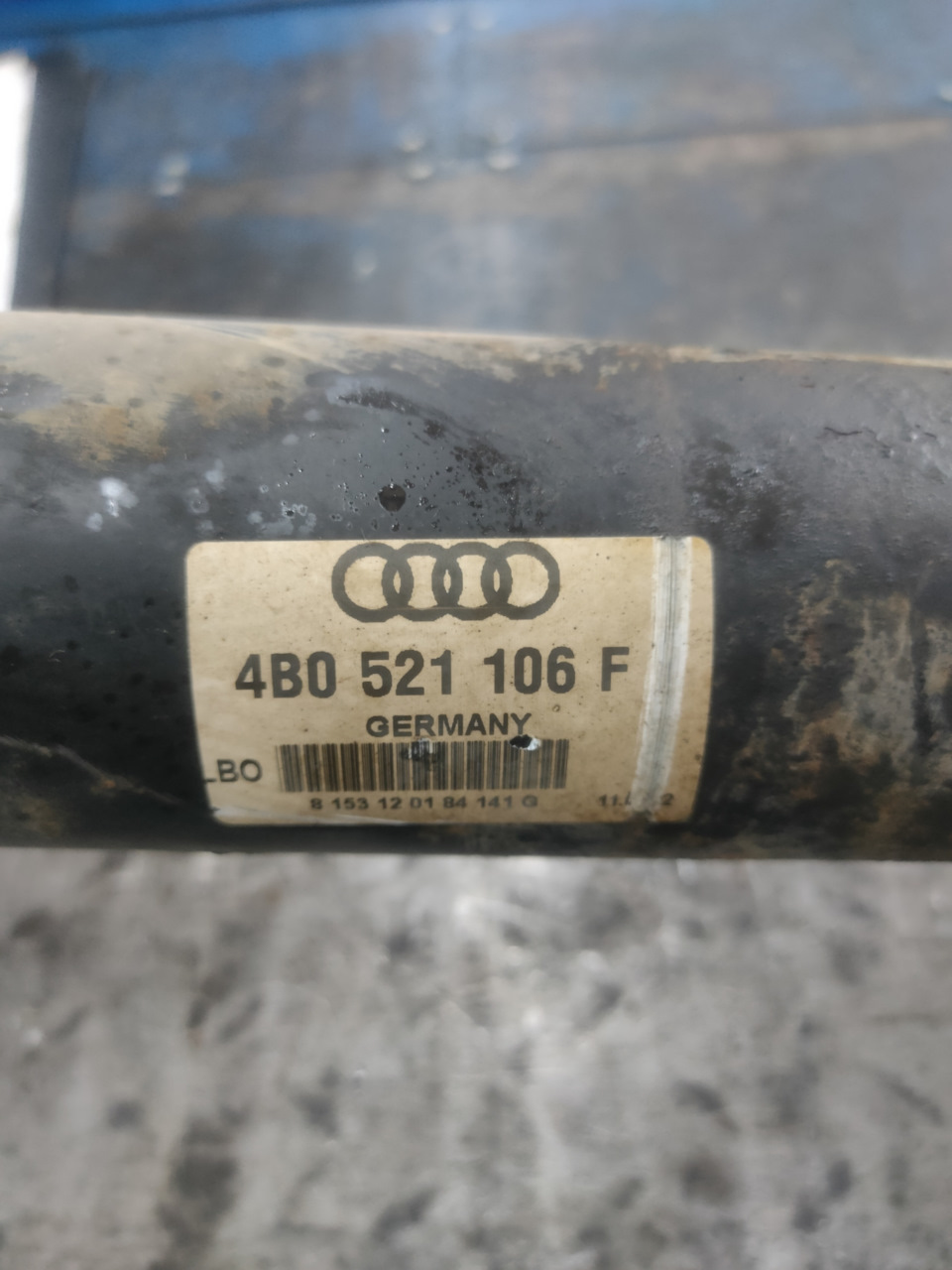 4B0521106F КАРДАННЫЙ ВАЛ/KARDANWELL VAG | Запчасти на DRIVE2