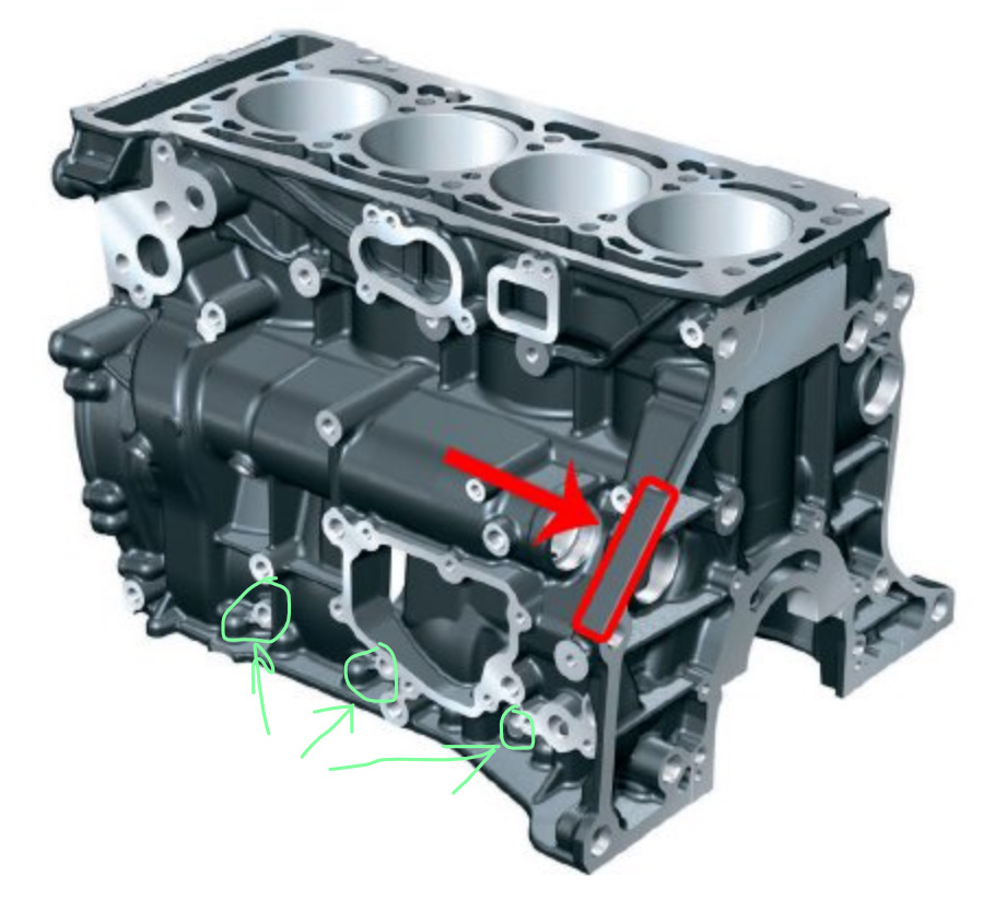 Болты вукручиваемые по бокам бугелей коленвала — Audi Q5 (1G), 2 л ...
