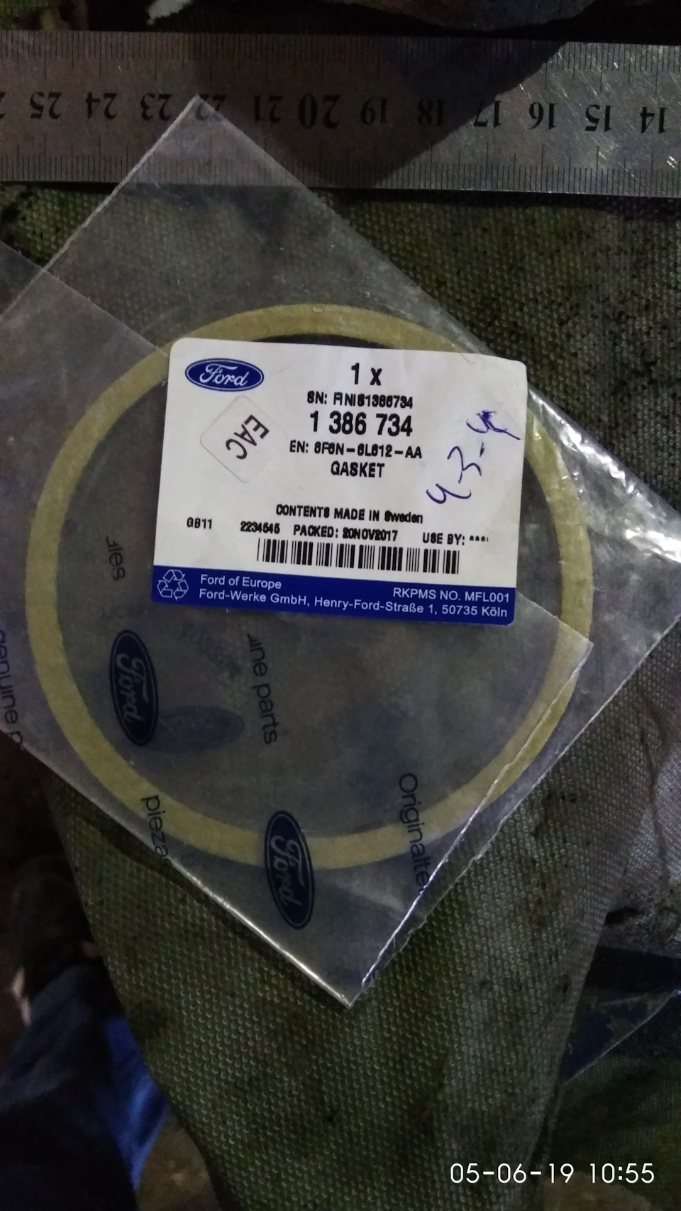 1386734 Прокладка выпускного коллектора Ford | Запчасти на DRIVE2