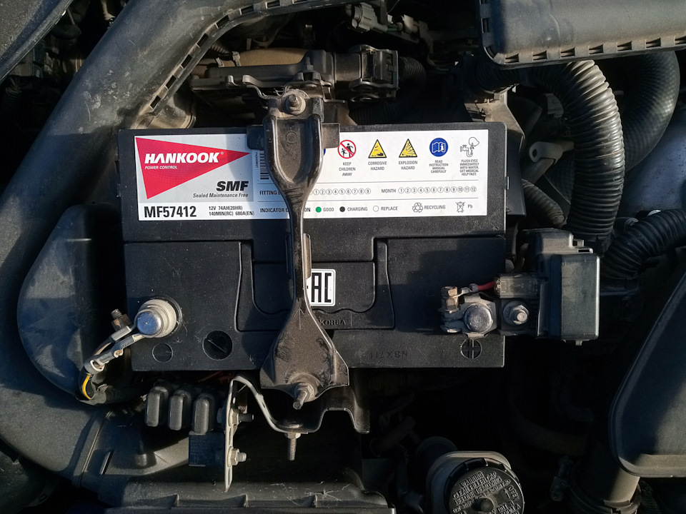 Новый аккумулятор от Hankook MF57412 74 Ач — Renault Koleos (1G), 2,5 л ...