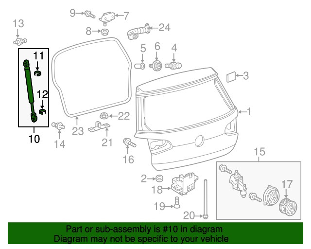 5G6827550C Упор газовый VAG | Запчасти на DRIVE2