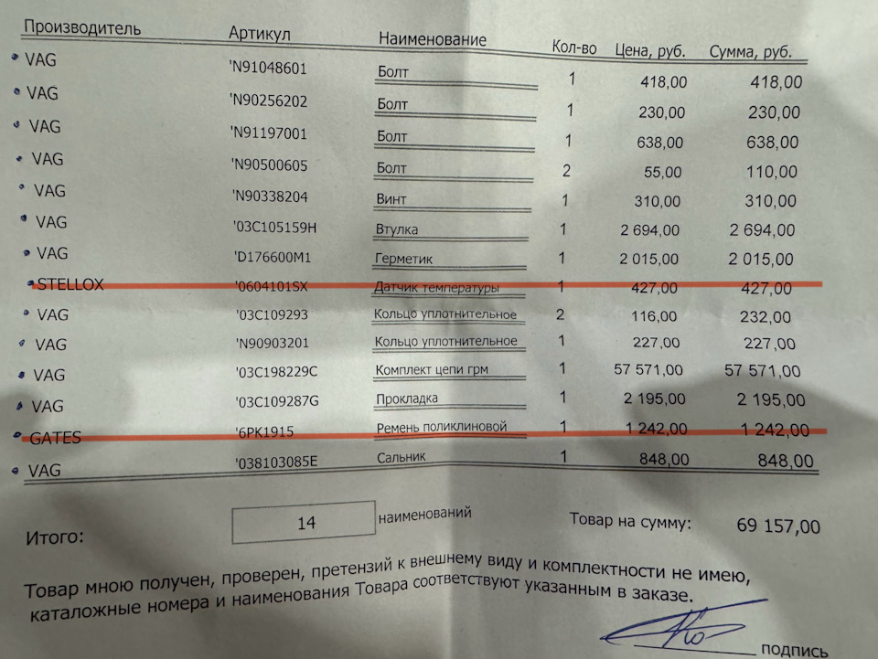 Замена цепи, ТО, приятности — Volkswagen Golf Mk6, 1,4 л, 2011 года ...