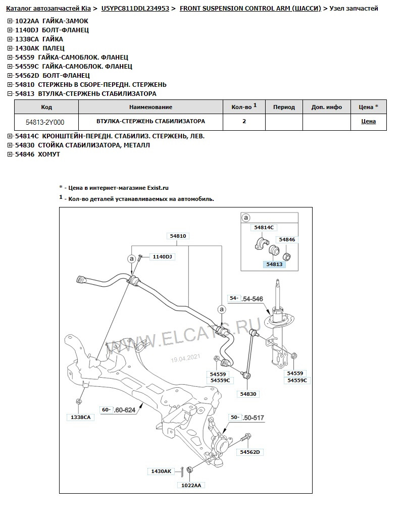 548132Y000 Втулка стабилизатора KIA HYUNDAI | Запчасти на DRIVE2