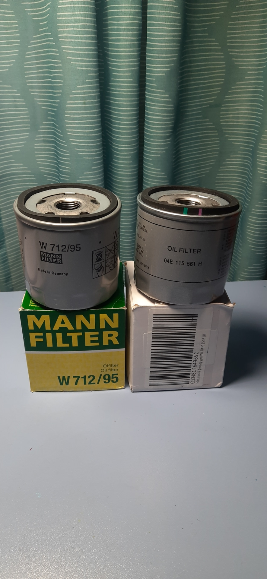 Сравнение оригинального MANN W712/95 с очень похожей подделкой VW 04E115561H — Skoda Kodiaq (1G ...