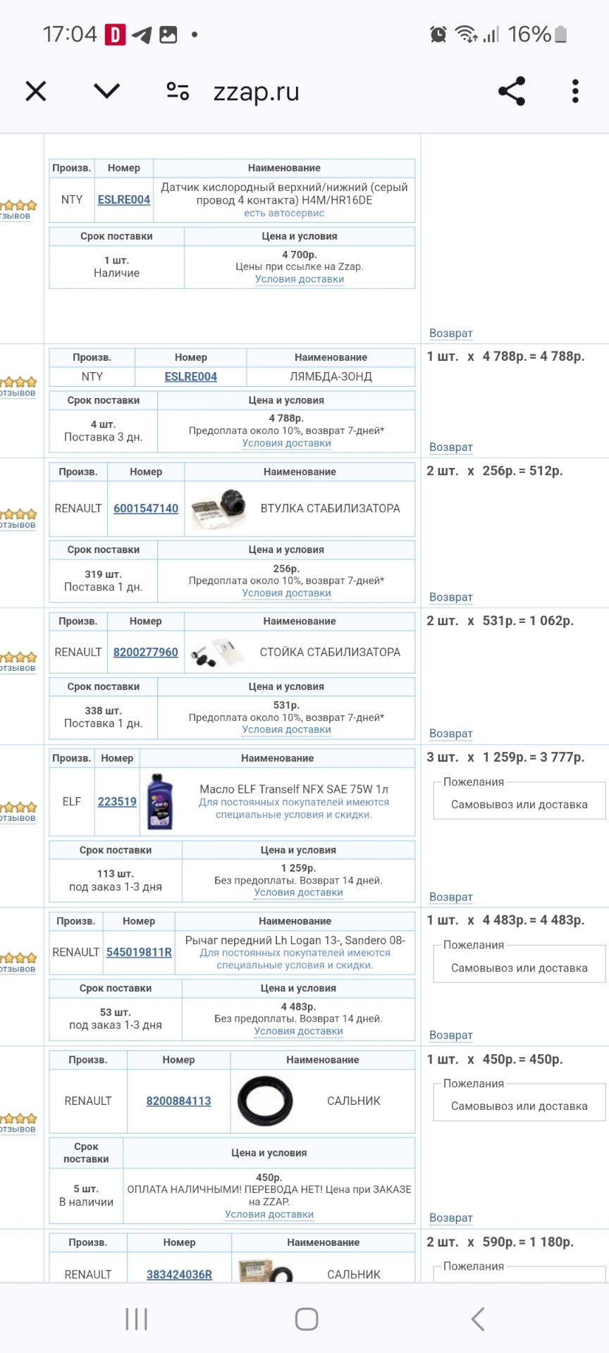 8200277960 Тяга стабилизатора RENAULT | Запчасти на DRIVE2