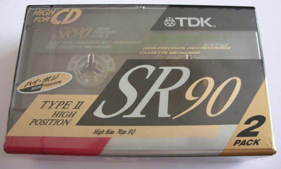 Коллекционный лот №5. Аудиокассета TDK SR90 Type II (High Position, JPN Market, '91) — DRIVE2