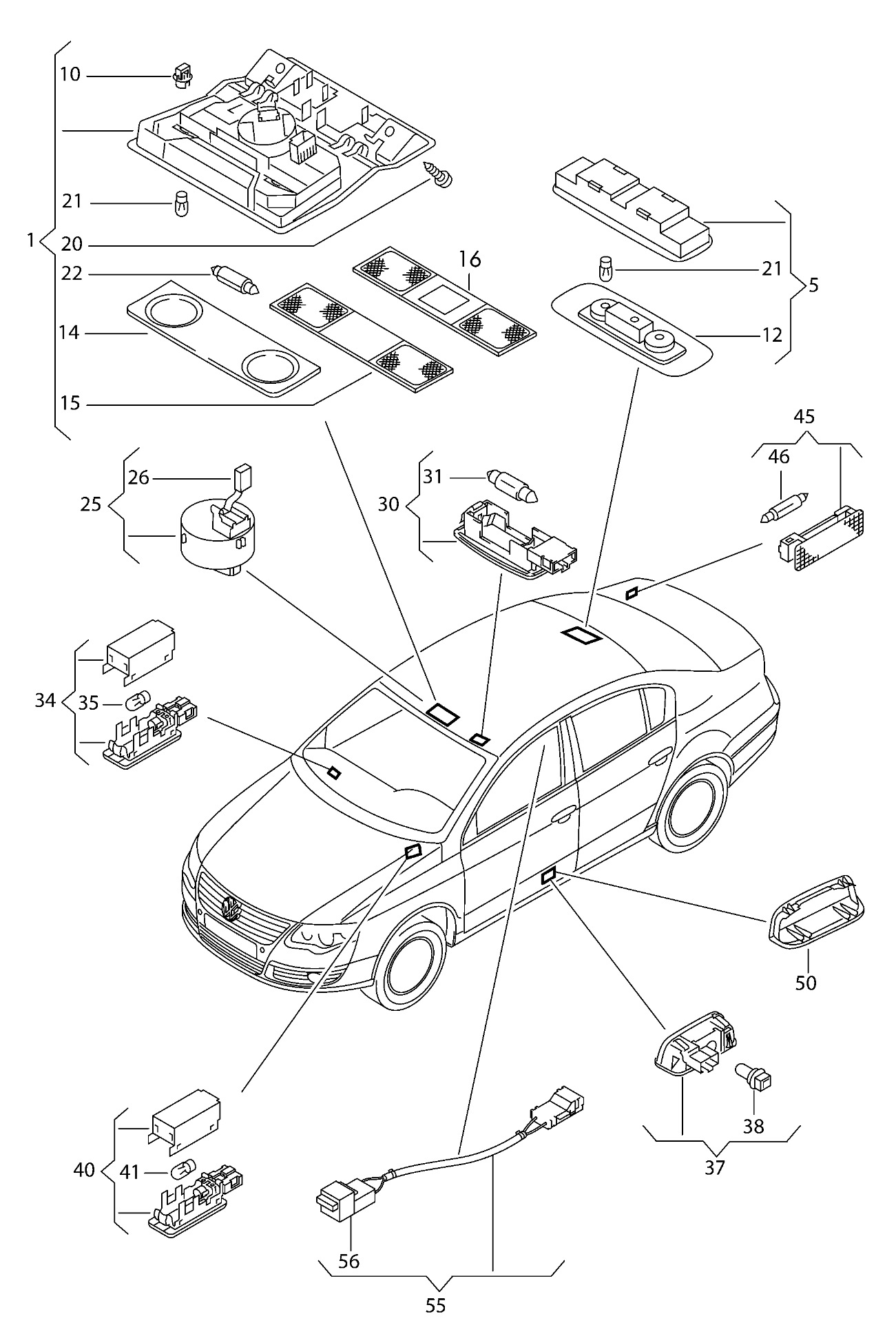 Лампочки освещения для VW Passat B6 — Обновляемо/Добавляемая запись ...