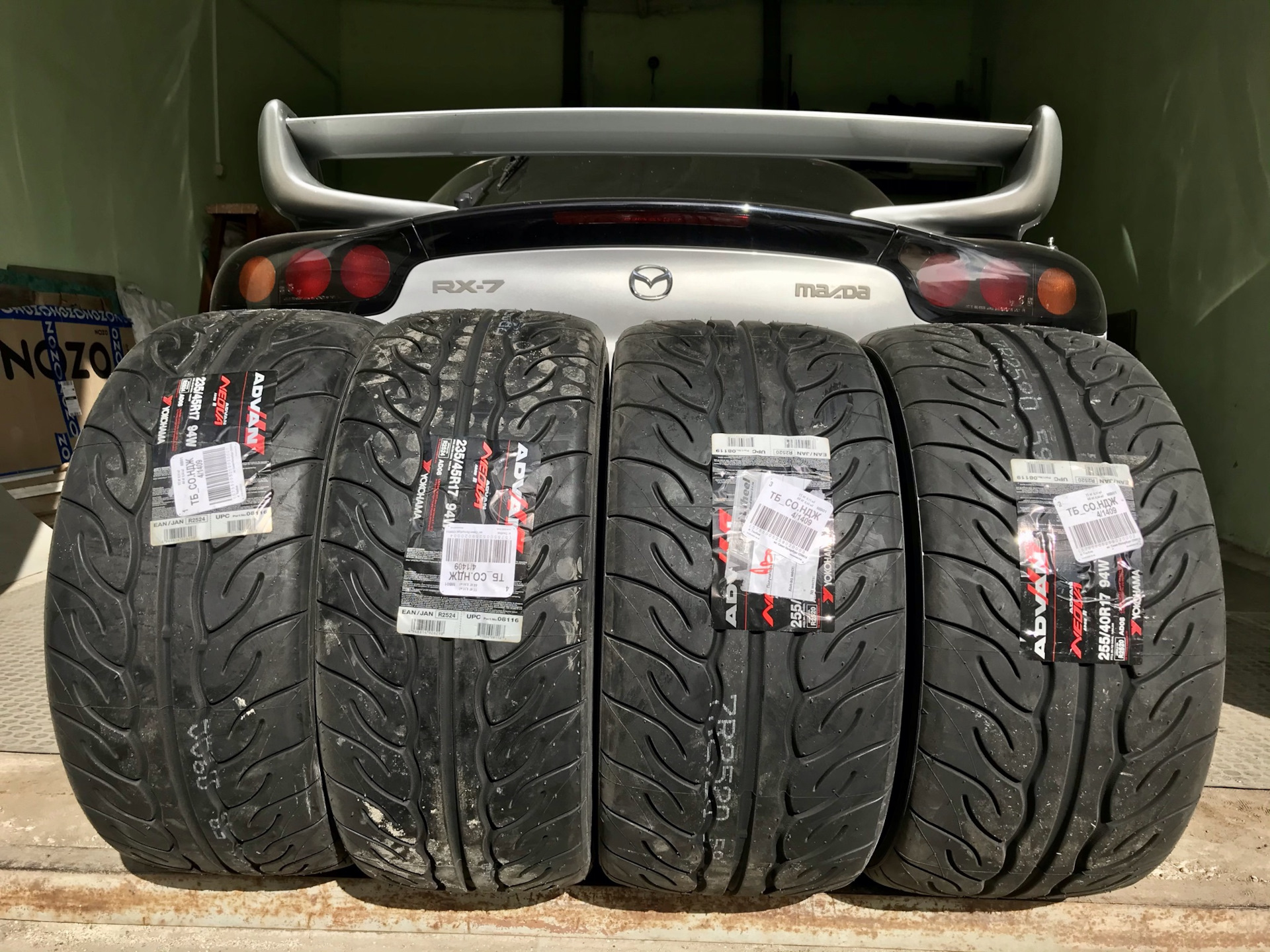 Yokohama Advan Neova AD08R — Mazda RX-7 (FD), 1,3 л, 1998 года | шины | DRIVE2