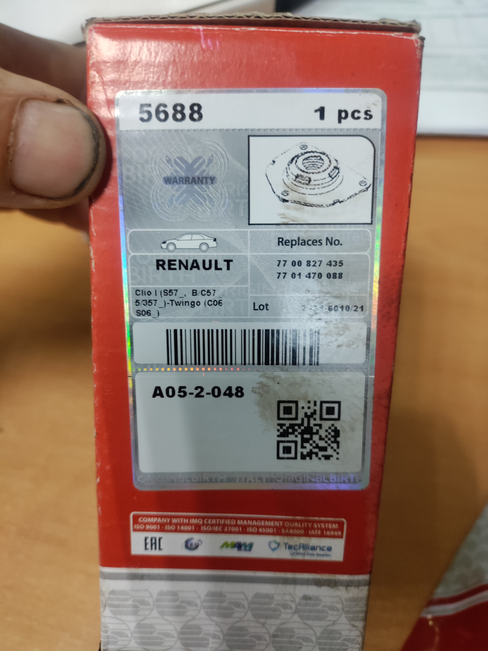 7700827435 Комплект опоры амортизатора RENAULT | Запчасти на DRIVE2